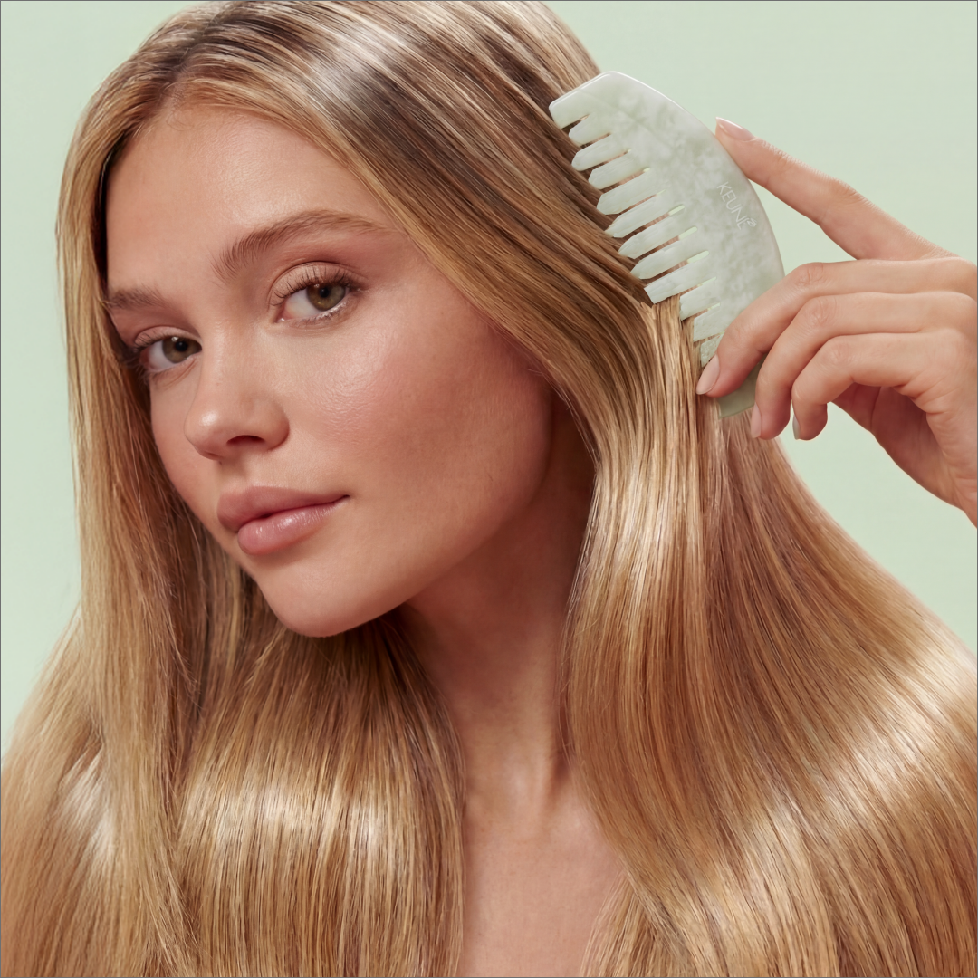 Jade Gua Sha Massagekamm für gesundes Haar und Kopfhaut